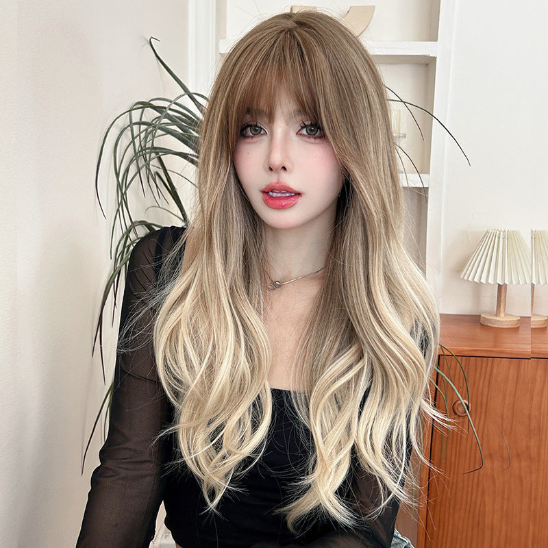 Wig | Long Curly Hair Flaxen Light Brown Gradient 67CM | InTheMask by ...