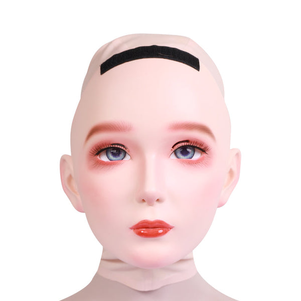 "Furgie" Female Doll Mask with Latex Hood and Optional Mouth Gag(Nude ...